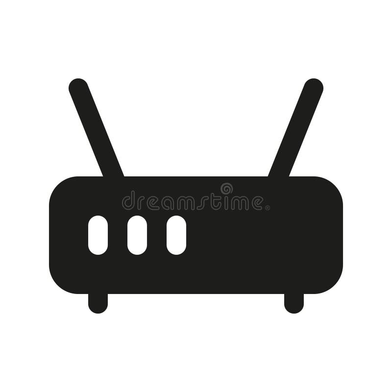 Router Solid Style Icon stock vector. Illustration of communication ...
