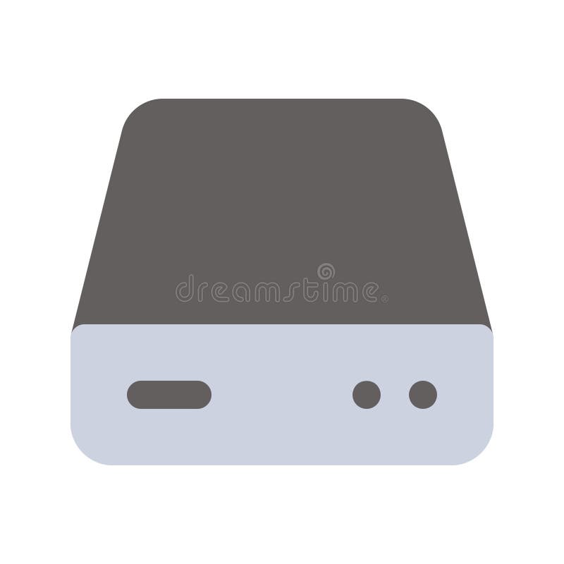 Hard Disk Flat Style Icon stock vector. Illustration of isolated ...