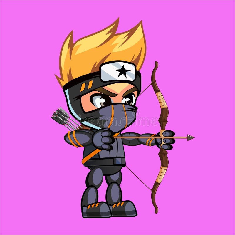 2D Game Character Sprite with Archery Art Illustration Stock Vector ...