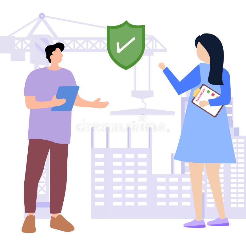 Construction Insurance Illustration Which Can Easily Edit and Modify ...