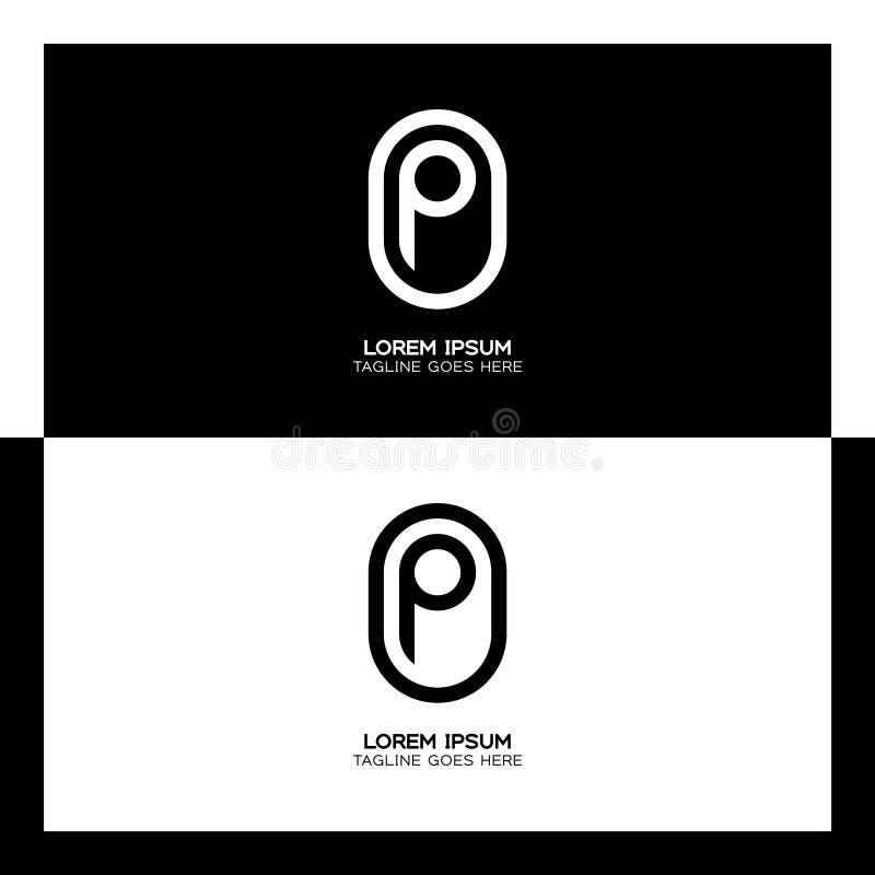 OP Initial Letters Linked Elegant Logo. Letter O and P Pattern Design ...