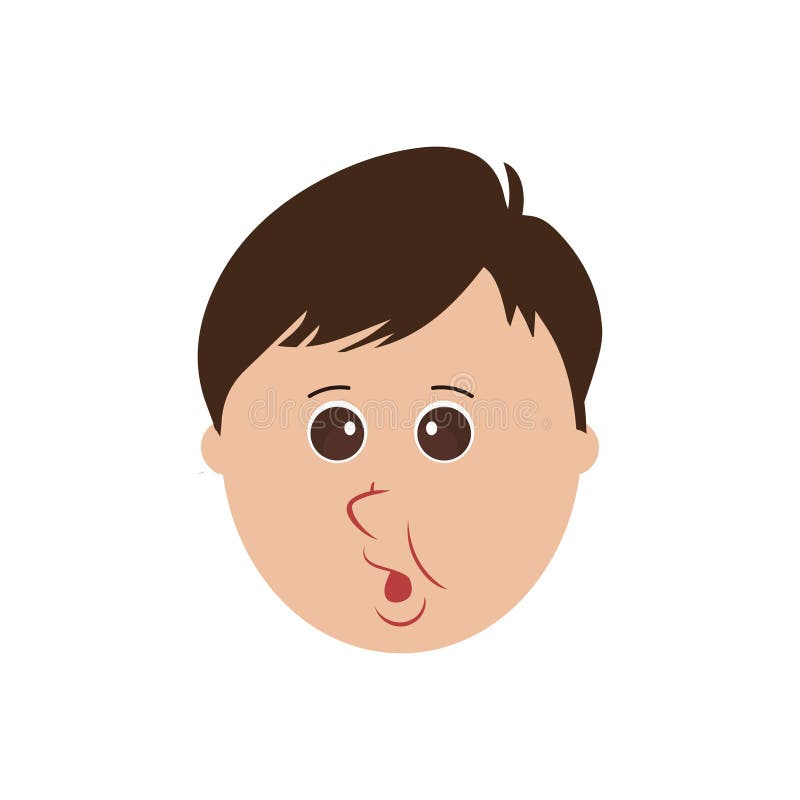 Cute Little Boy Facial Expressions. Vector of Kid Faces Illustration ...