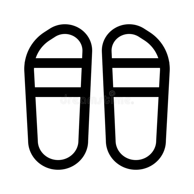 Slippers Outline Style Icon Stock Vector - Illustration of clothing ...