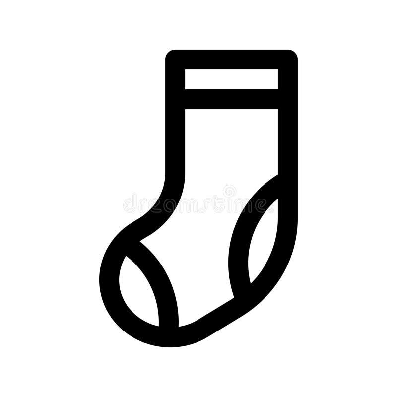 Sock Outline Style Icon stock vector. Illustration of textile - 304398386