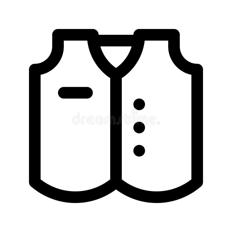 Vest Outline Style Icon stock vector. Illustration of vector - 304398393