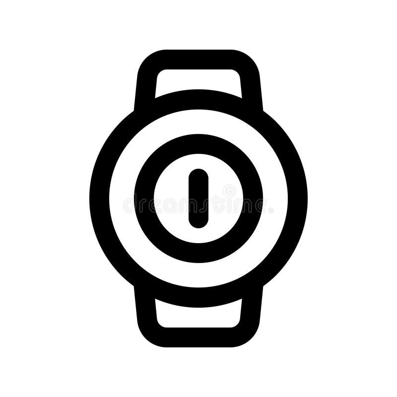 Watch Outline Style Icon stock vector. Illustration of second - 304398394