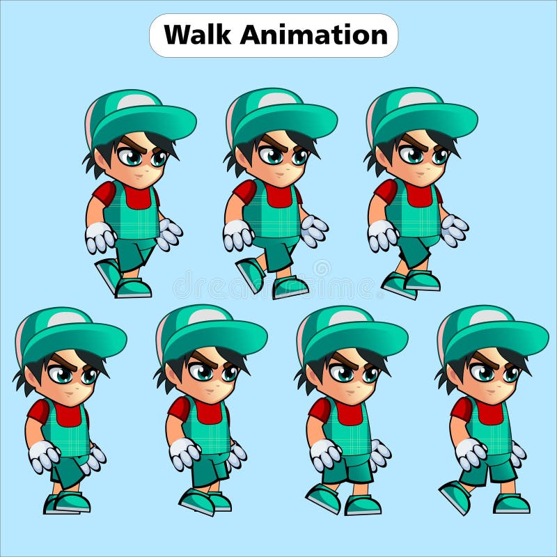 Walk animation vector stock vector. Illustration of movement - 309733992
