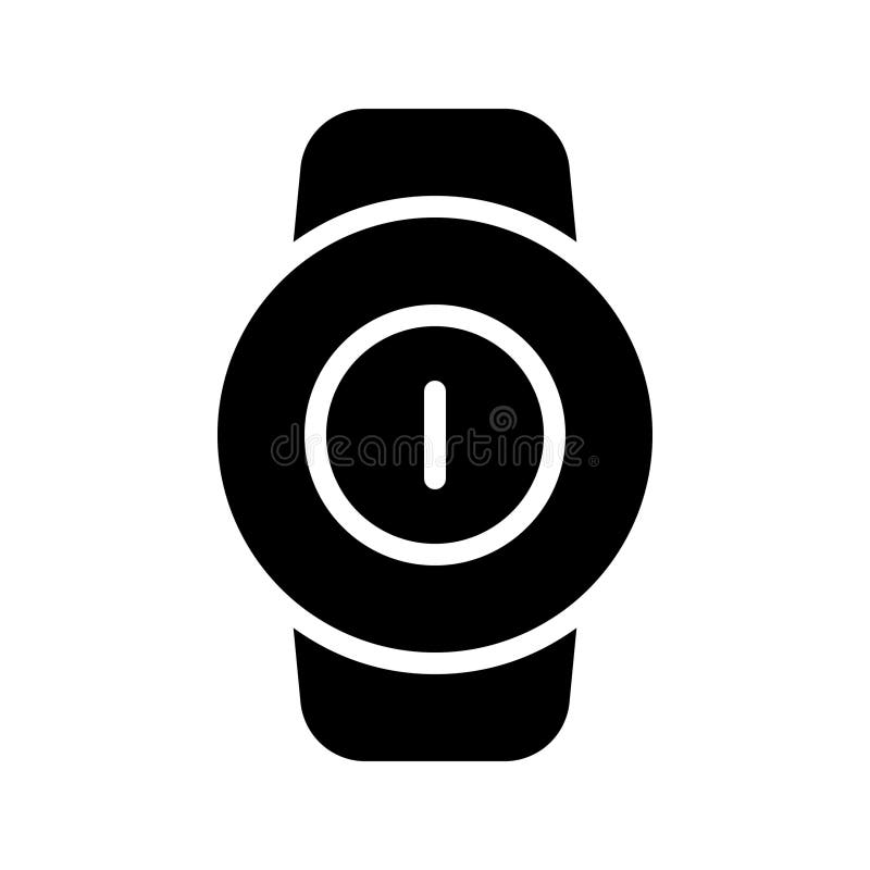 Watch Solid Style Icon stock vector. Illustration of digital - 304864318