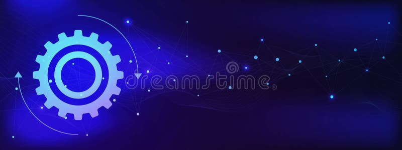 Gear with Connecting Dots Lines for Innovation Technology Concept ...