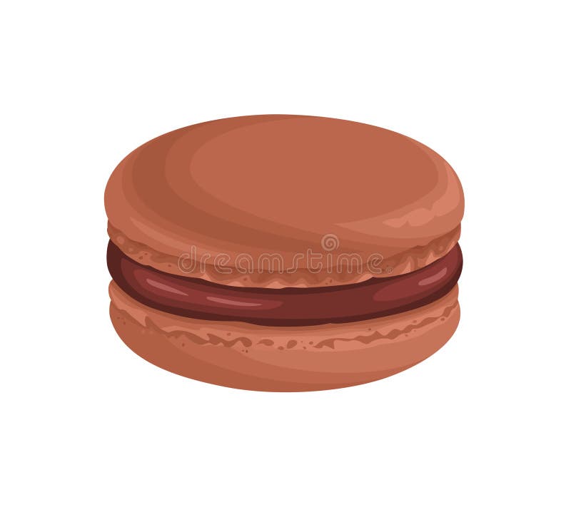 Chocolate Macaroon Cookies Isolated on White. Vector Cartoon ...