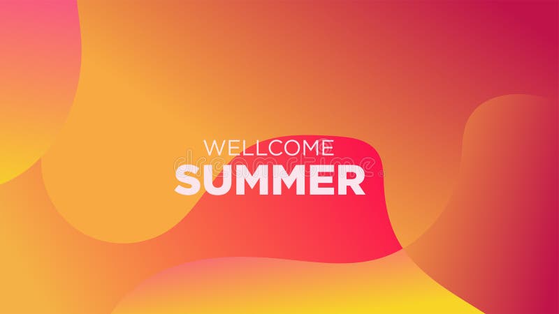 Abstract Gradient Red and Yellow Hot Wave for Wellcome Summer Banner or ...