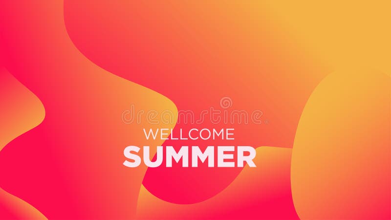 Abstract Gradient Red and Yellow Hot Wave for Wellcome Summer Banner or ...