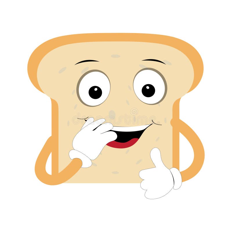 Happy Bread Slice Cartoon Mascot Character, Funny Sandwich Cartoon ...