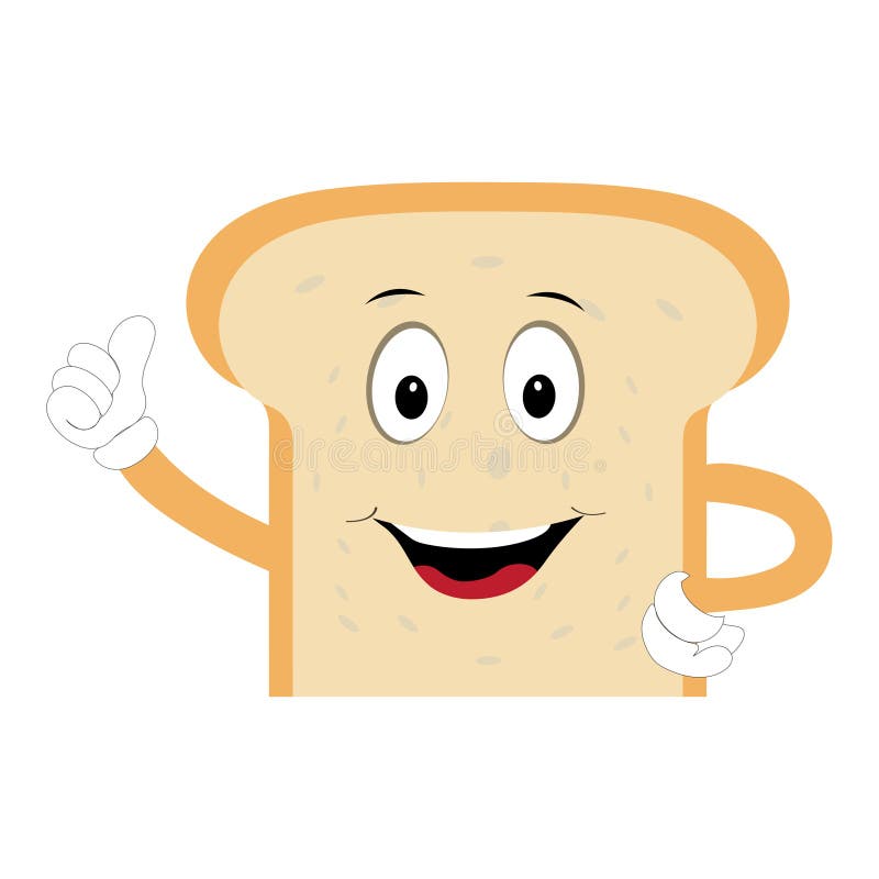 Happy Bread Slice Cartoon Mascot Character, Funny Sandwich Cartoon ...