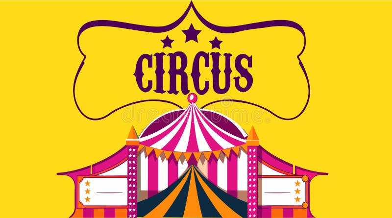 Circus Banner with Text "circus". Flat Illustration Stock Vector ...