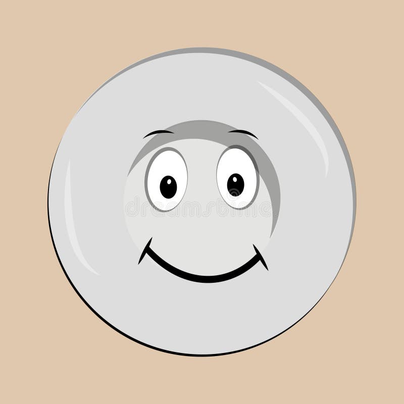 Plate Cartoon Character, with Different Expressions, Happy Mood, Sad ...