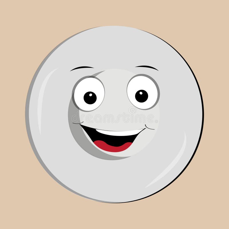 Plate Cartoon Character, with Different Expressions, Happy Mood, Sad ...