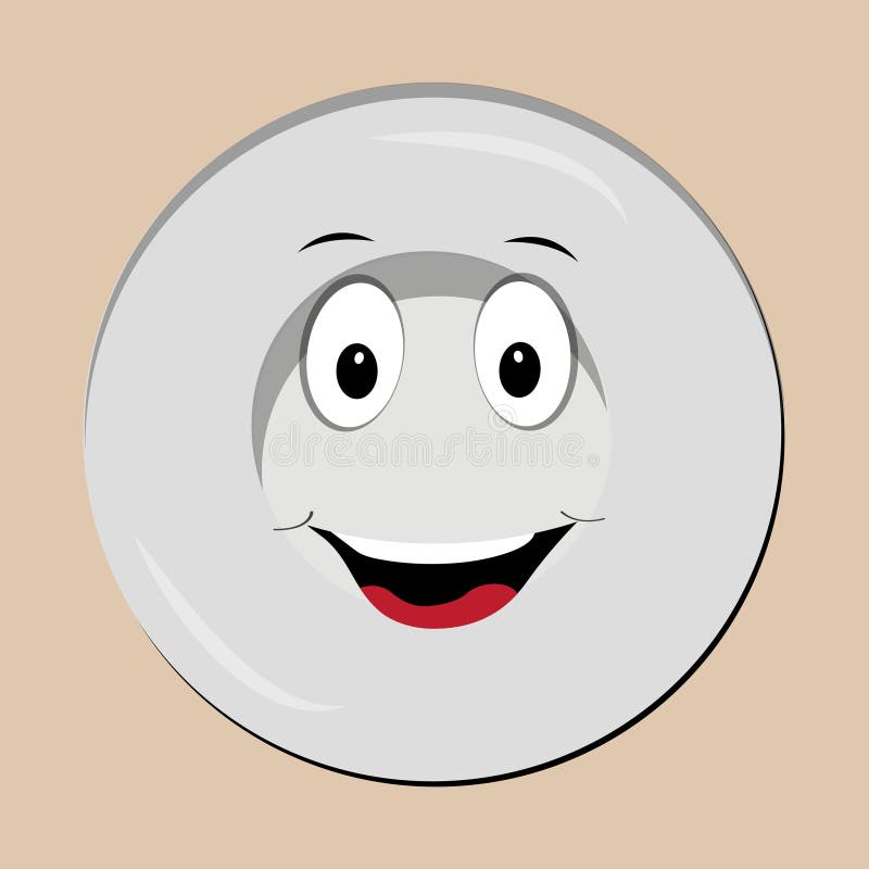 Plate Cartoon Character, with Different Expressions, Happy Mood, Sad ...