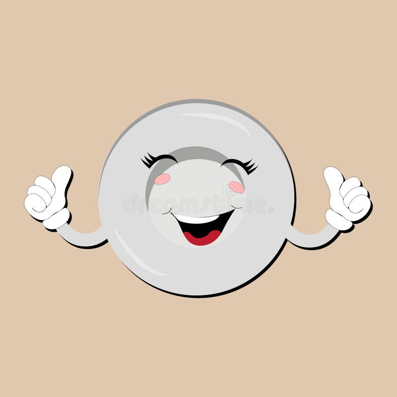 Plate Cartoon Character, with Different Expressions, Happy Mood, Sad ...