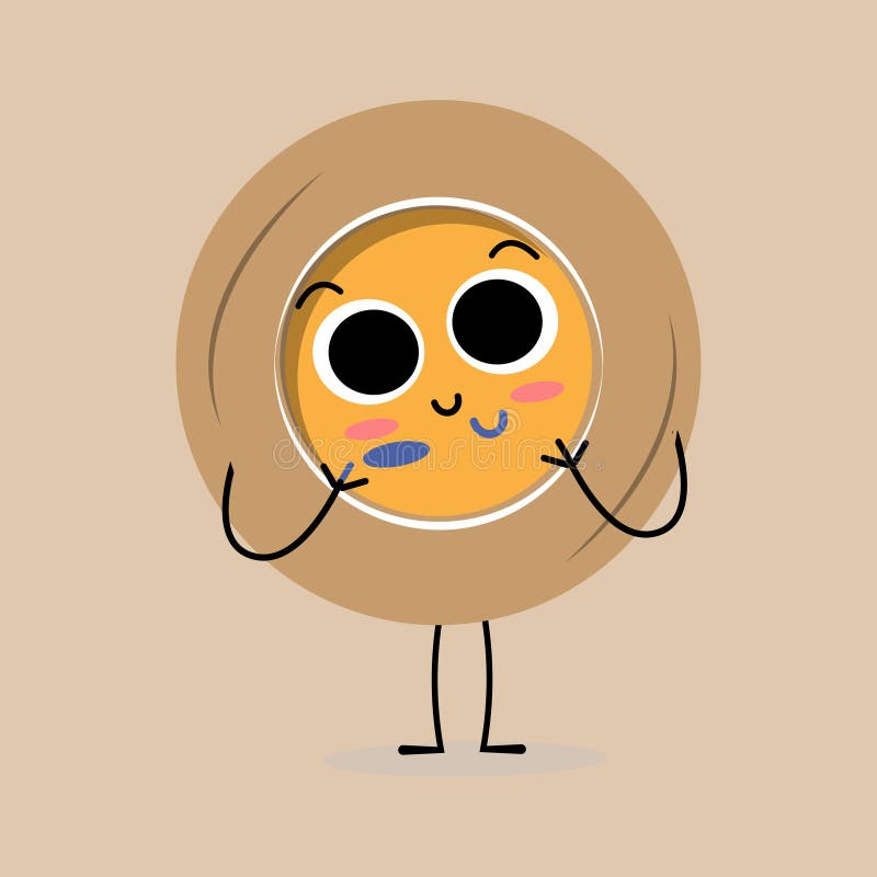 Plate Cartoon Character, with Different Expressions, Happy Mood, Sad ...