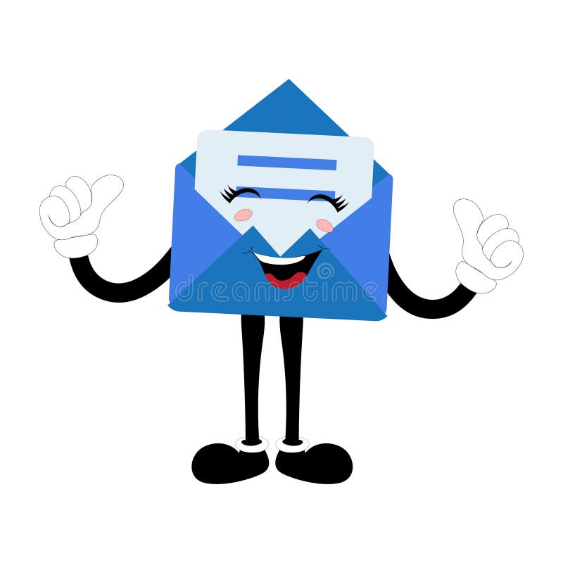 Envelope Cartoon Mascot Character, Cartoon Illustration with a Gesture ...