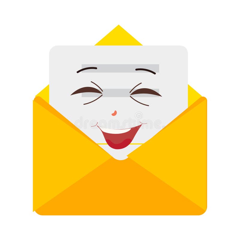 Envelope Cartoon Mascot Character, Cartoon Illustration with a Gesture ...