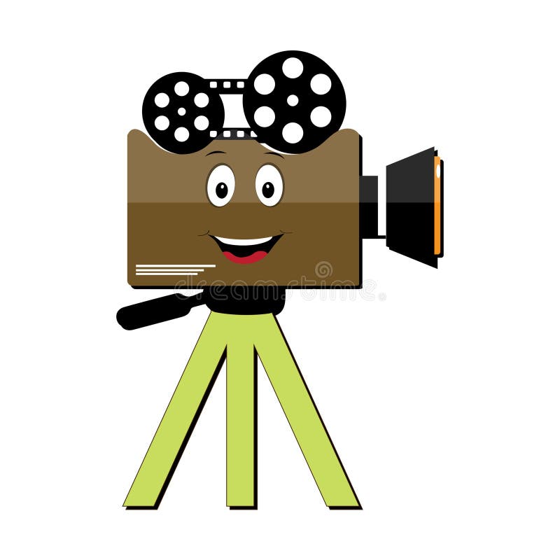 Movie Camera Mascots Character, Retro Movie Film Mascot Cartoon Stock ...