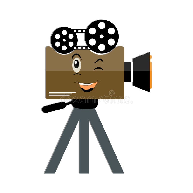 Movie Camera Mascots Character, Retro Movie Film Mascot Cartoon Stock ...