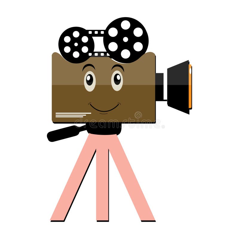 Movie Camera Mascots Character, Retro Movie Film Mascot Cartoon Stock ...