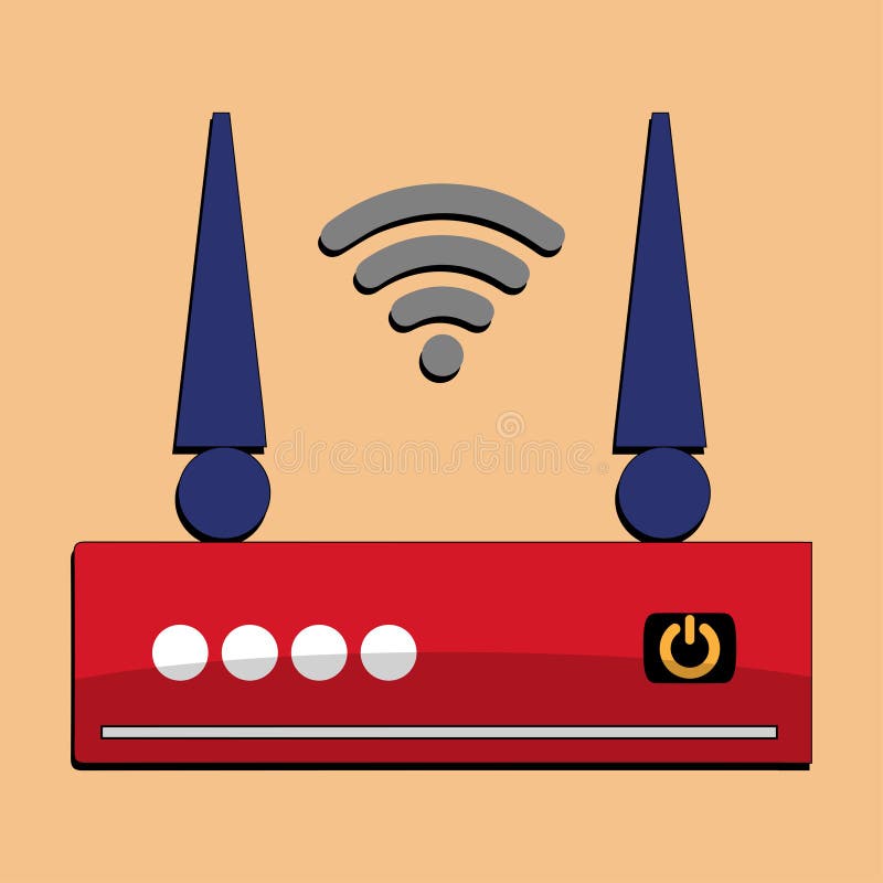 Wifi Internet Icon in Comic Style, Wifi Router Icon Cartoon Vector ...