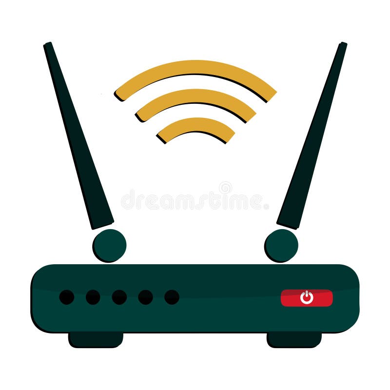 Wifi Internet Icon in Comic Style, Wifi Router Icon Cartoon Vector ...