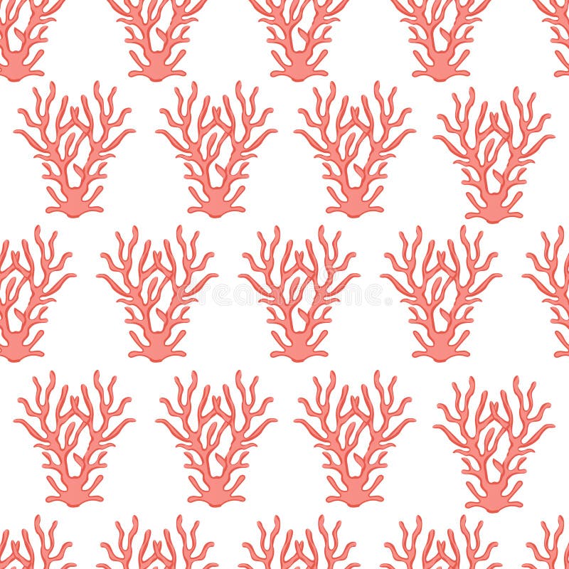 Corals Seamless Pattern. Trendy Sea Coral Pattern Stock Vector ...