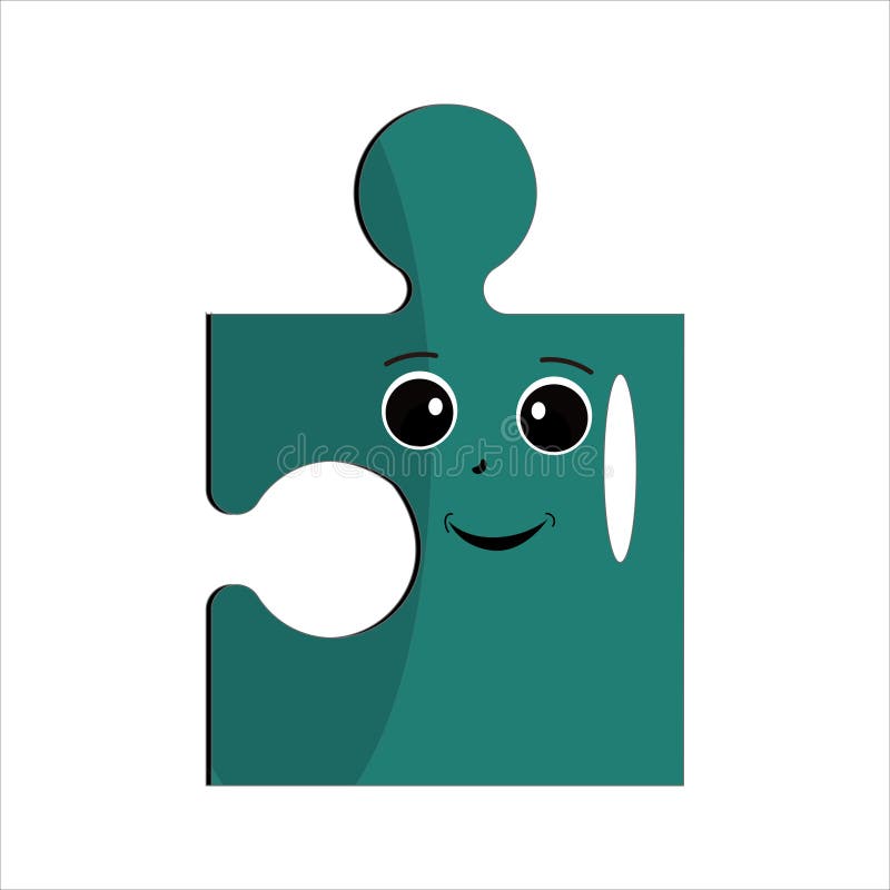 Puzzles Faces Funny Bright Puzzle Pieces Mascot Characters Stock Vector ...
