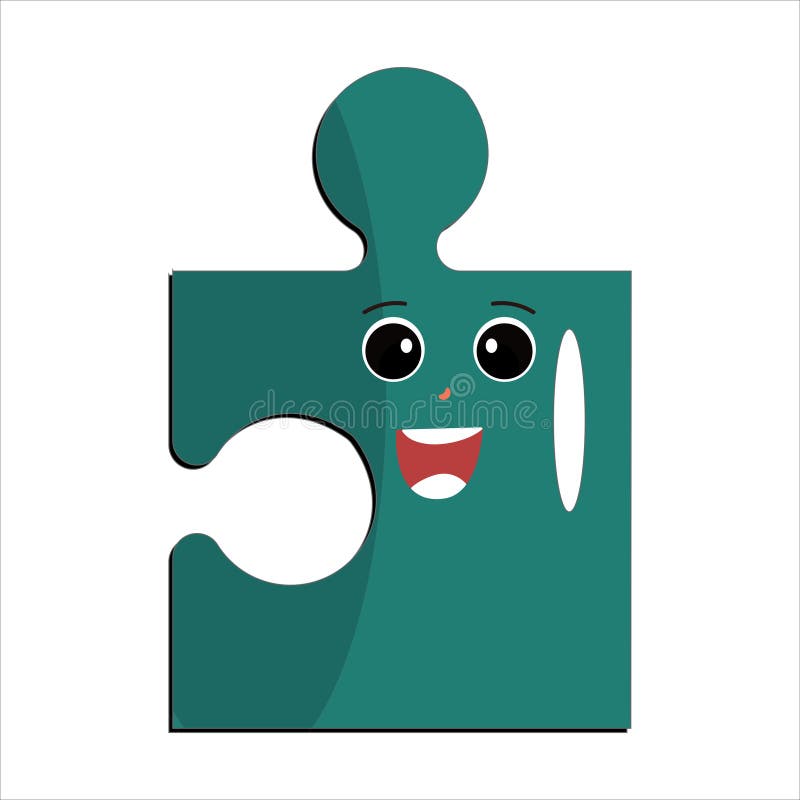 Puzzles Faces Funny Bright Puzzle Pieces Mascot Characters Stock Vector ...
