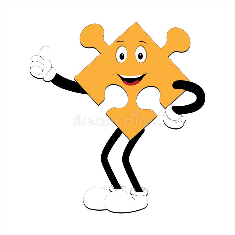 Puzzles Faces Funny Bright Puzzle Pieces Mascot Characters Stock Vector ...