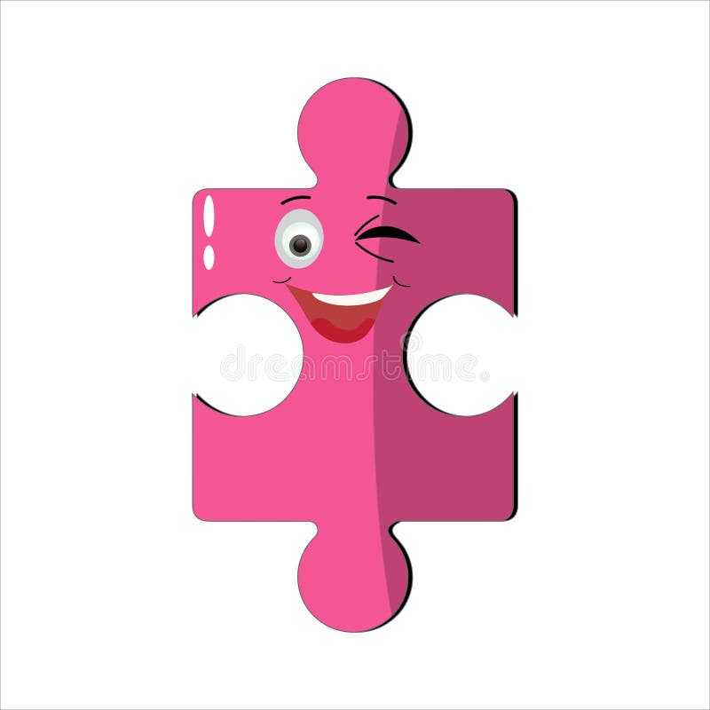 Puzzles Faces Funny Bright Puzzle Pieces Mascot Characters Stock Vector ...
