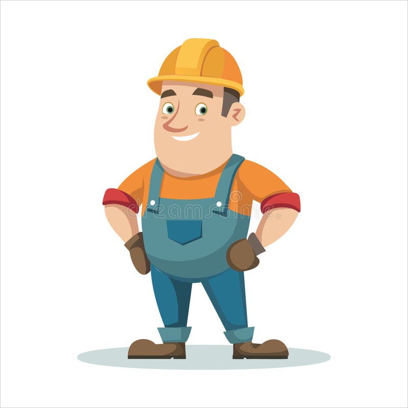 Cartoon Construction Worker with a Smile, Builder Stock Vector ...