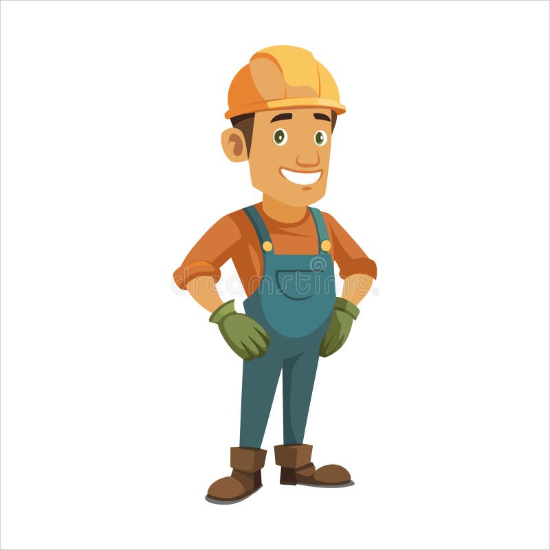 Cartoon Construction Worker with a Smile, Builder Stock Vector ...