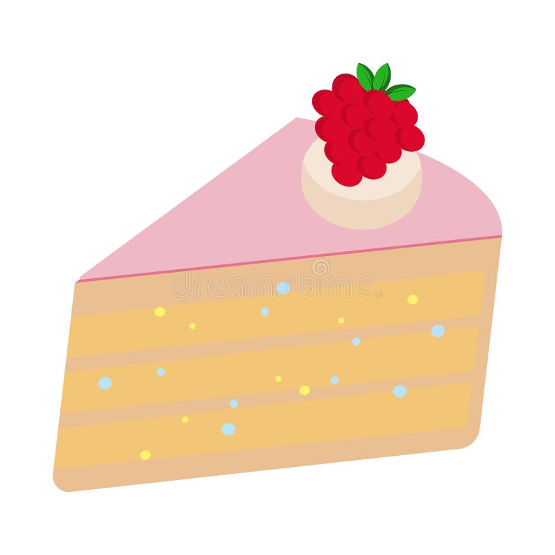 Cartoon Piece of Cake. Various Colorful Cake Slices, Cage and ...