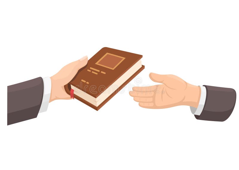 Hand Giving Book Cartoon Illustration Vector Stock Vector ...