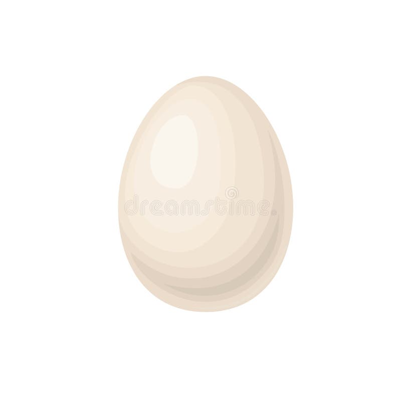 White Chicken Egg Isolated. Vector Cartoon Flat Illustration Stock ...