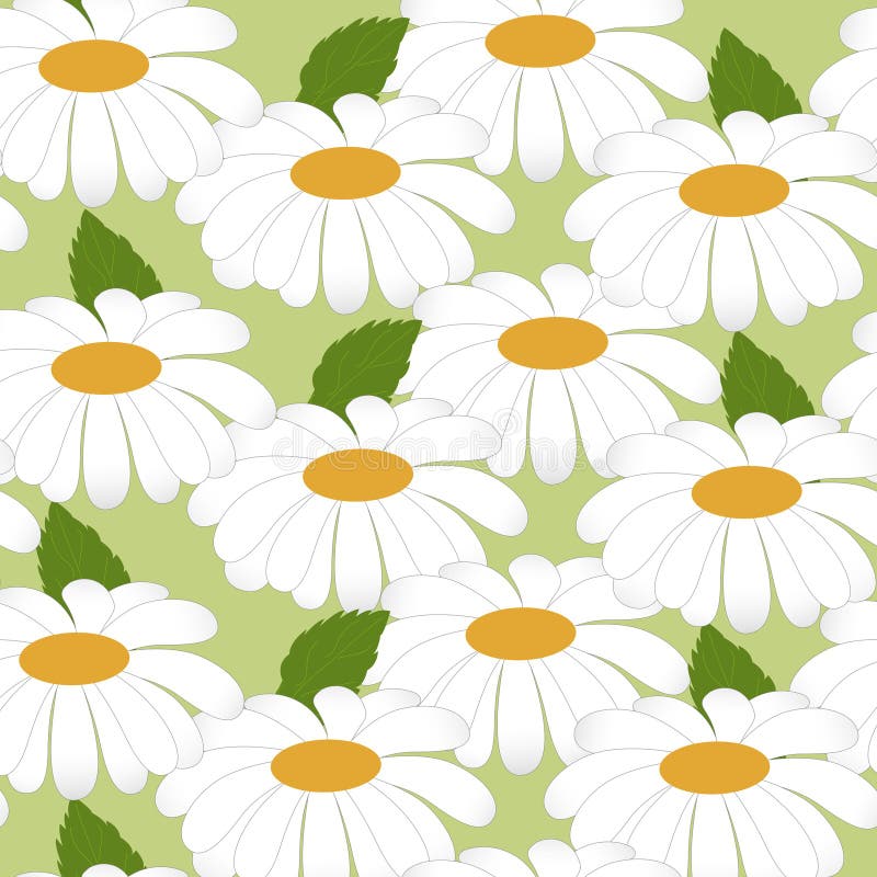 Cute Daisies Seamless Pattern. Spring Pattern. Minimalistic Style Stock ...