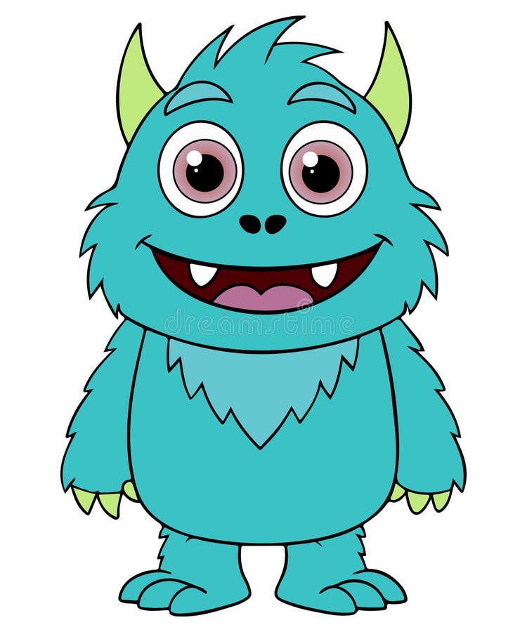 Cute Cartoon Fantasy Monster Fun Art Stock Illustration - Illustration ...