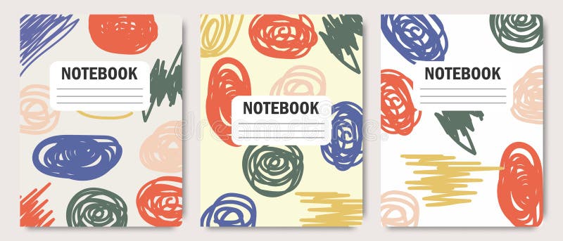 Set of Colorful Vector Title Page Templates in Grunge Art Style ...