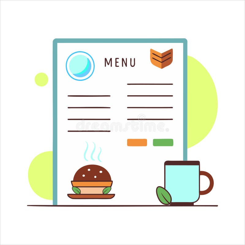 Modern Restaurant Menu Design Concept Illustration Stock Vector ...