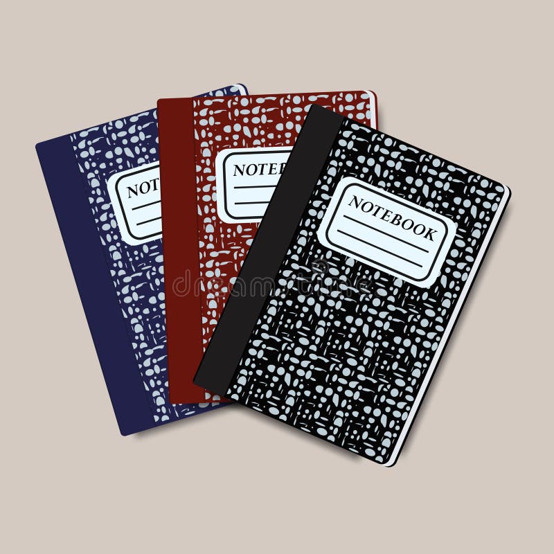 Set of Simple Notebooks for School and Business. Vector Template for ...
