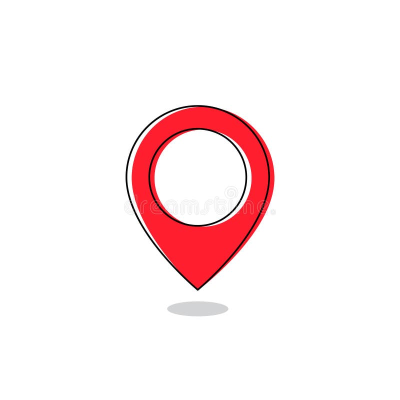 Red Map Pin Icon. Vector Illustration Stock Vector - Illustration of ...