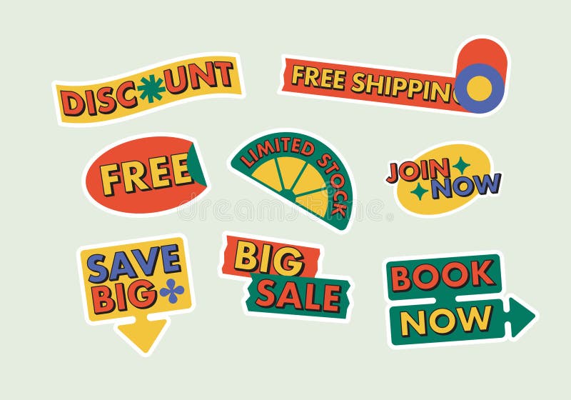 Promotion and Marketing Badge Stickers. Badge Stickers for Business Baf ...