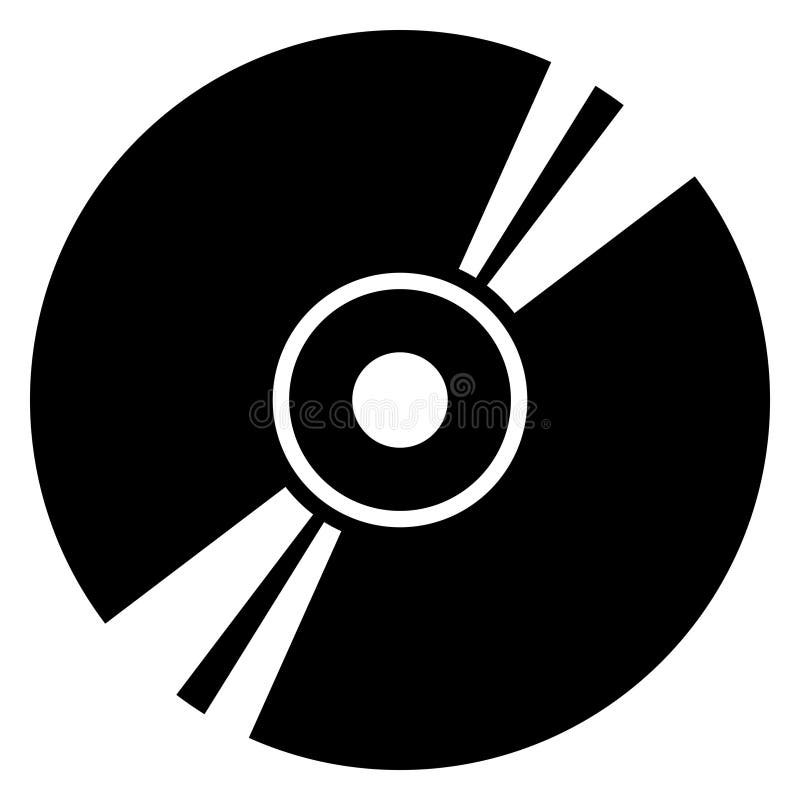 CD or DVD Vector Icon. Compact Disc Symbol. Black Silhouette. Stock ...