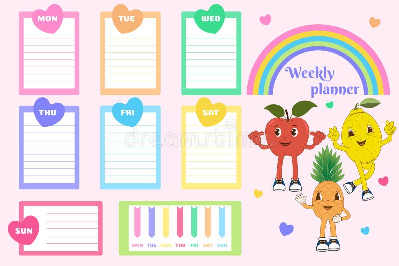 Schedule Diary. Weekly Planner on Chalkboard, Inspiration for Kids ...